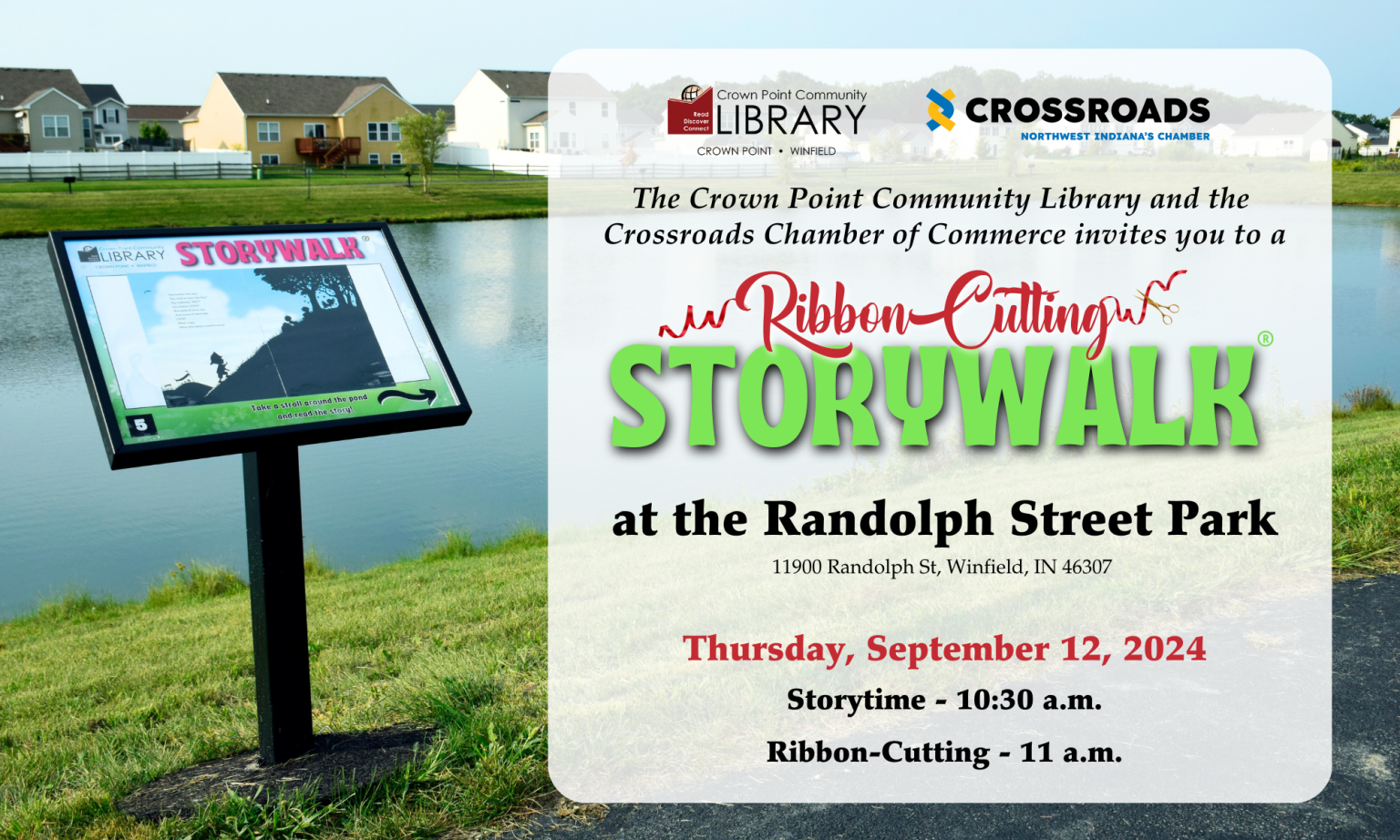 Crown Point Community Library - New Storywalk® at Randolph Street Park ...